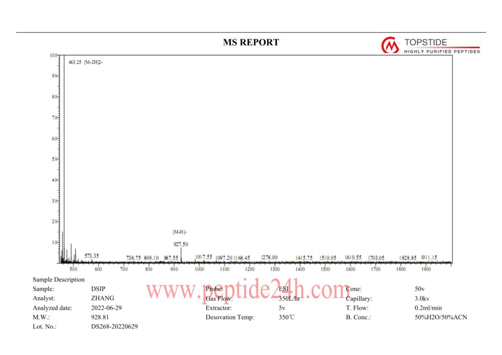 CAS 62568-57-4 99% pure Delta Sleep Inducing Peptide DSIP 10mg