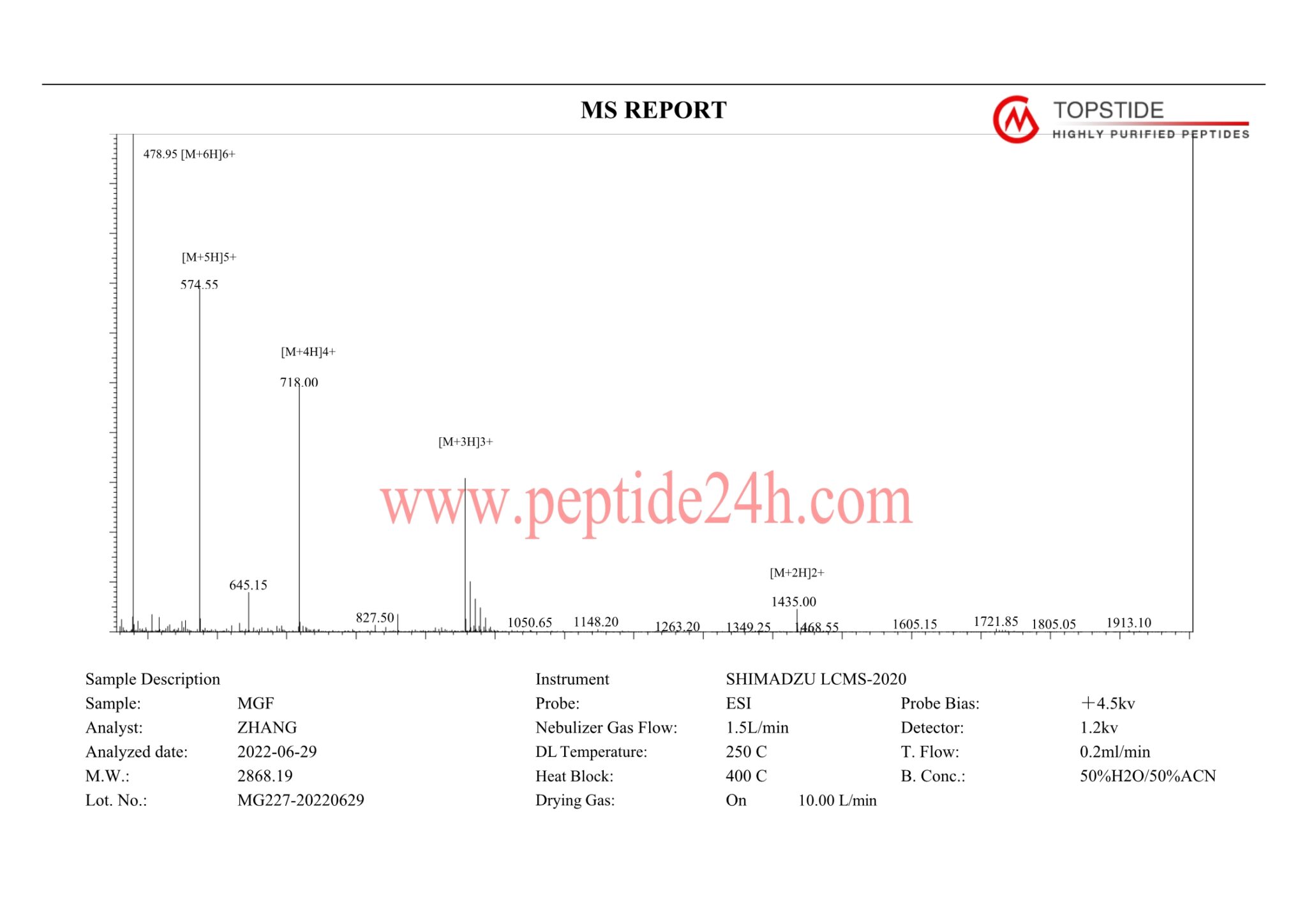 High quality Mechano Growth Factor MGF peptide powder 2mg per vial