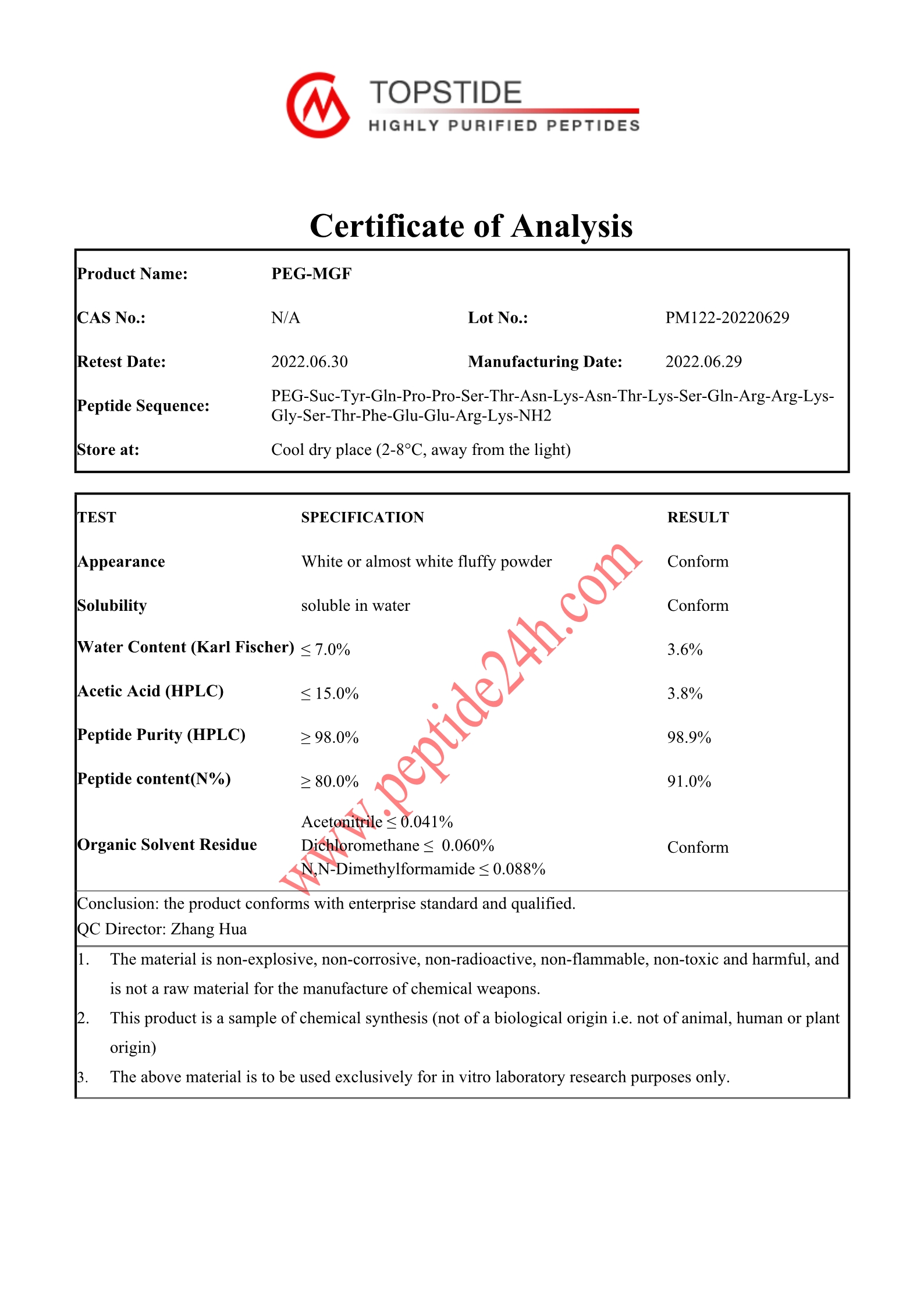 Best price PEG-MGF peptide powder 5mg per vial